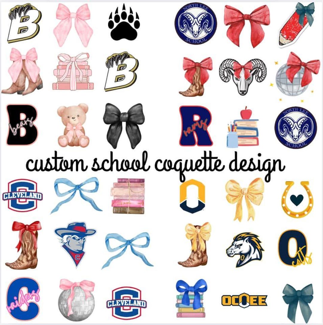 Custom Coquette Design for School or Sports Logos PNG FILE - Etsy