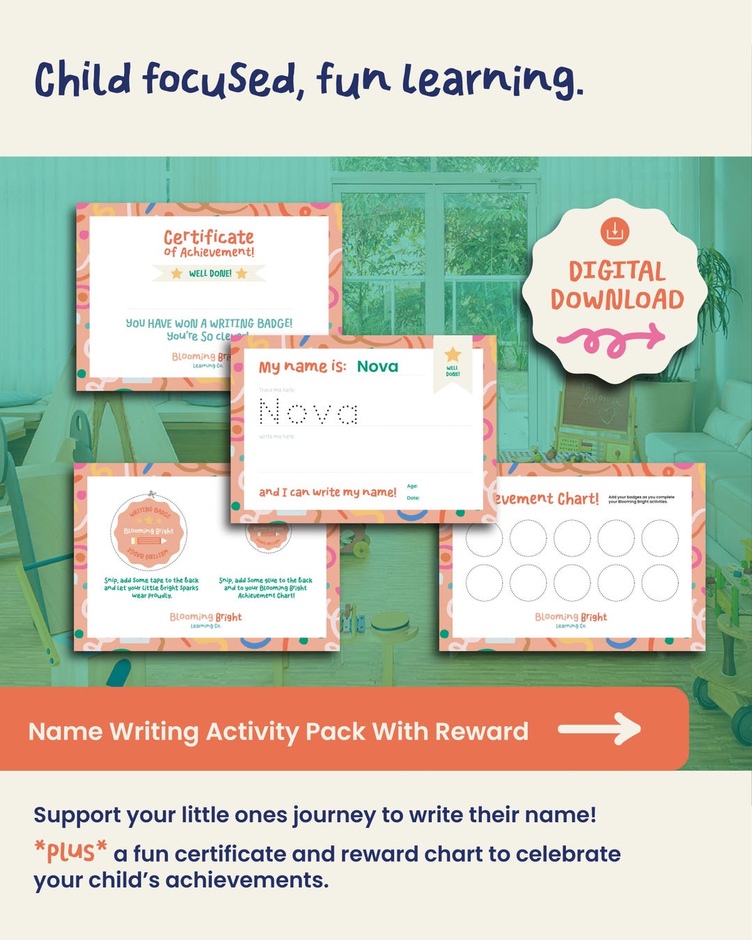 Personalised Name Writing for Pre School and Reception With Fun Reward ...