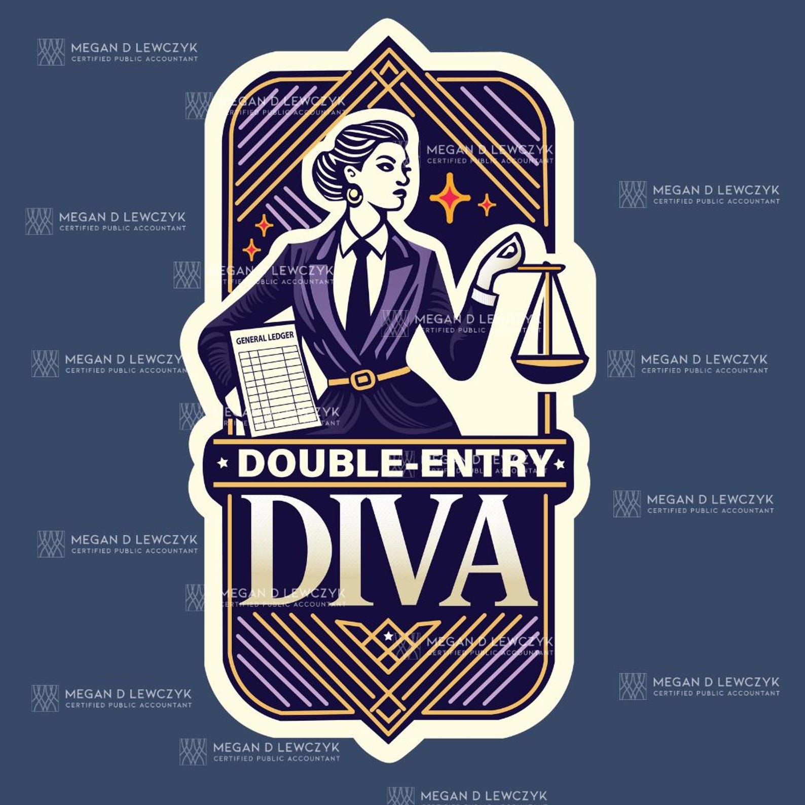 Double-entry Diva Sticker | Motivational Sticker for Cpas, Accountants ...