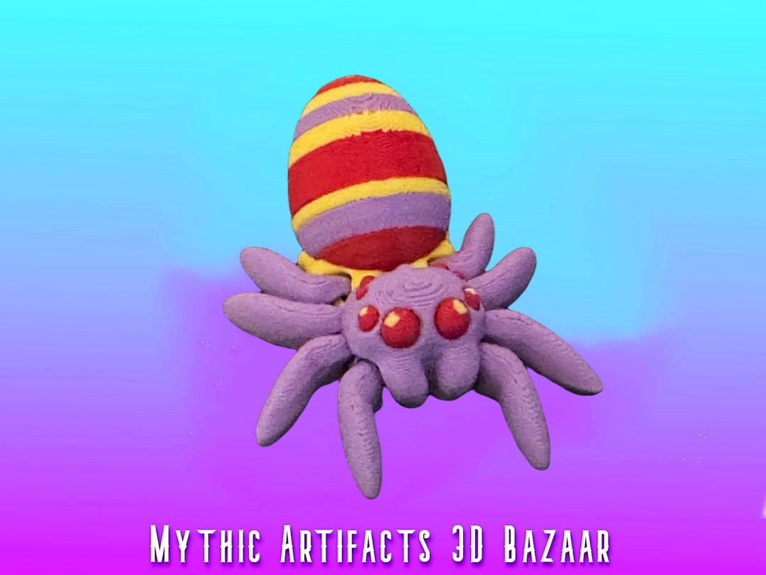 Tiny Easter Egg Spider – 3D Printed, Articulated Fidget Toy! Colorful ...