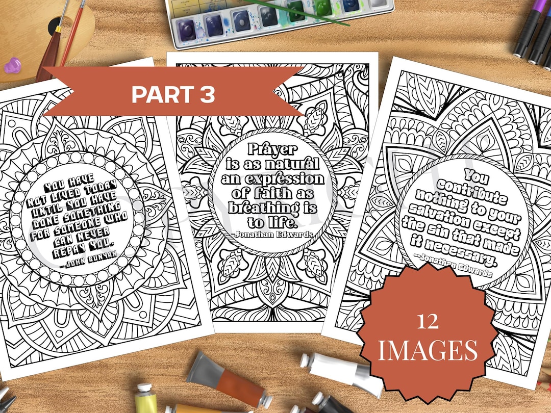 Puritan Quote Coloring Pages: Reformed Theology Art (PDF & JPG Digital ...