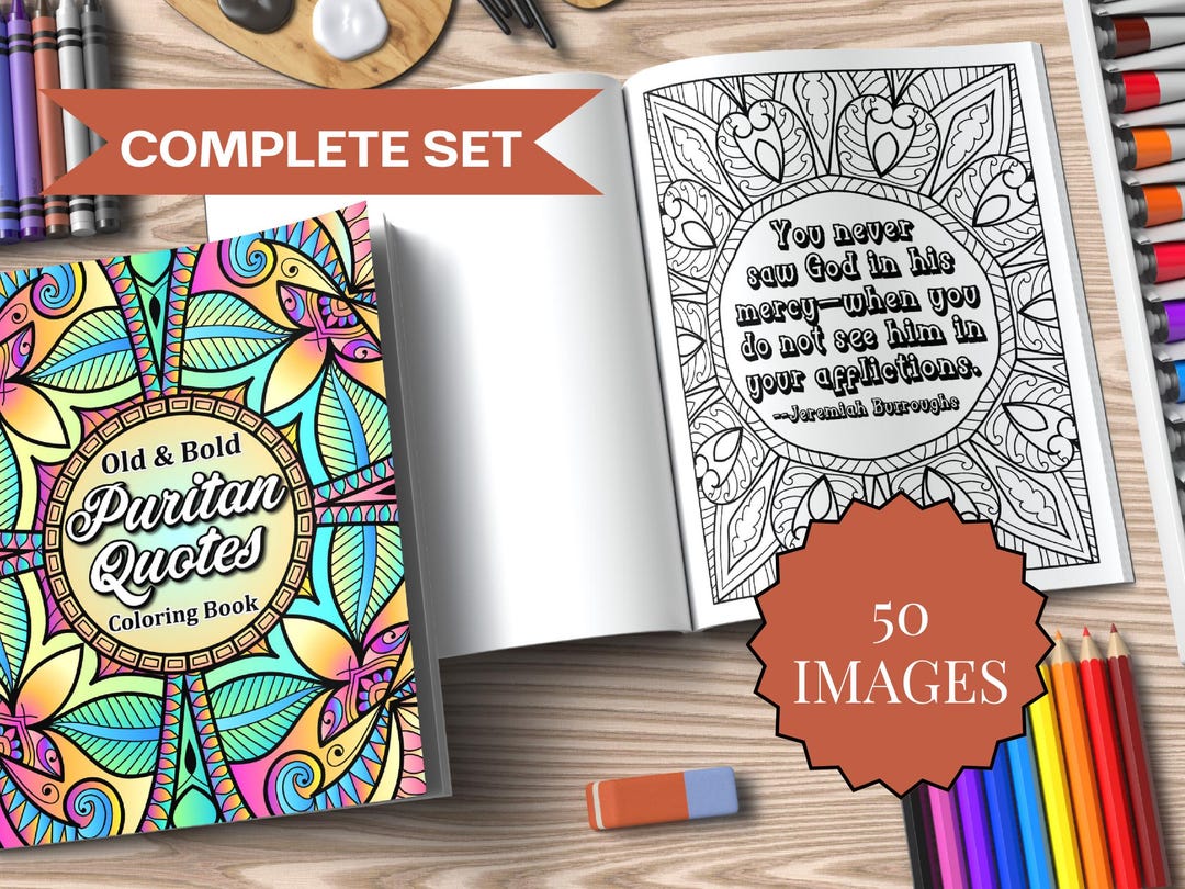 Puritan Quote Coloring Book: Geometric Designs (50 Pages) - Etsy