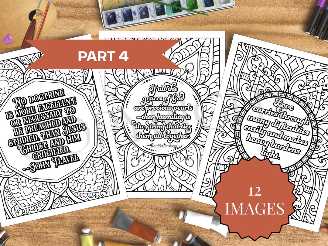 Puritan Quotes Coloring Pages: Reformed Theology (PDF & JPG Digital ...