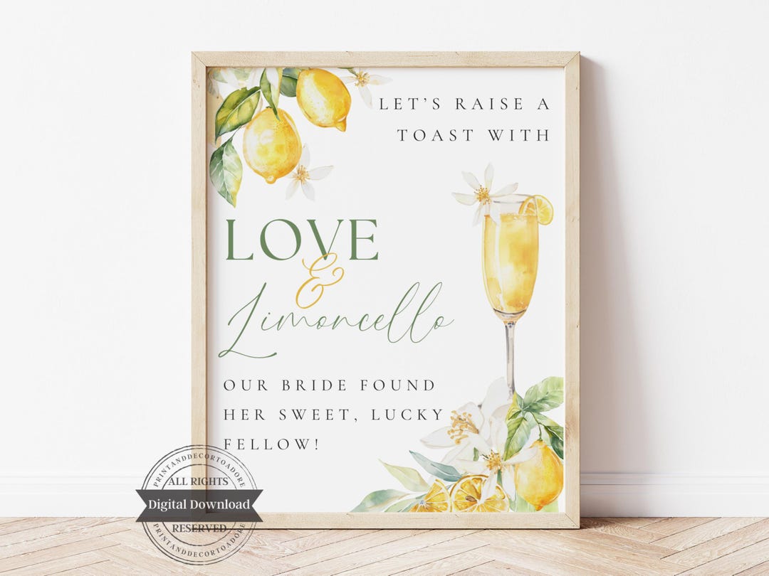 Editable Limoncello Bridal Shower Sign, Customizable Template, Lemons ...