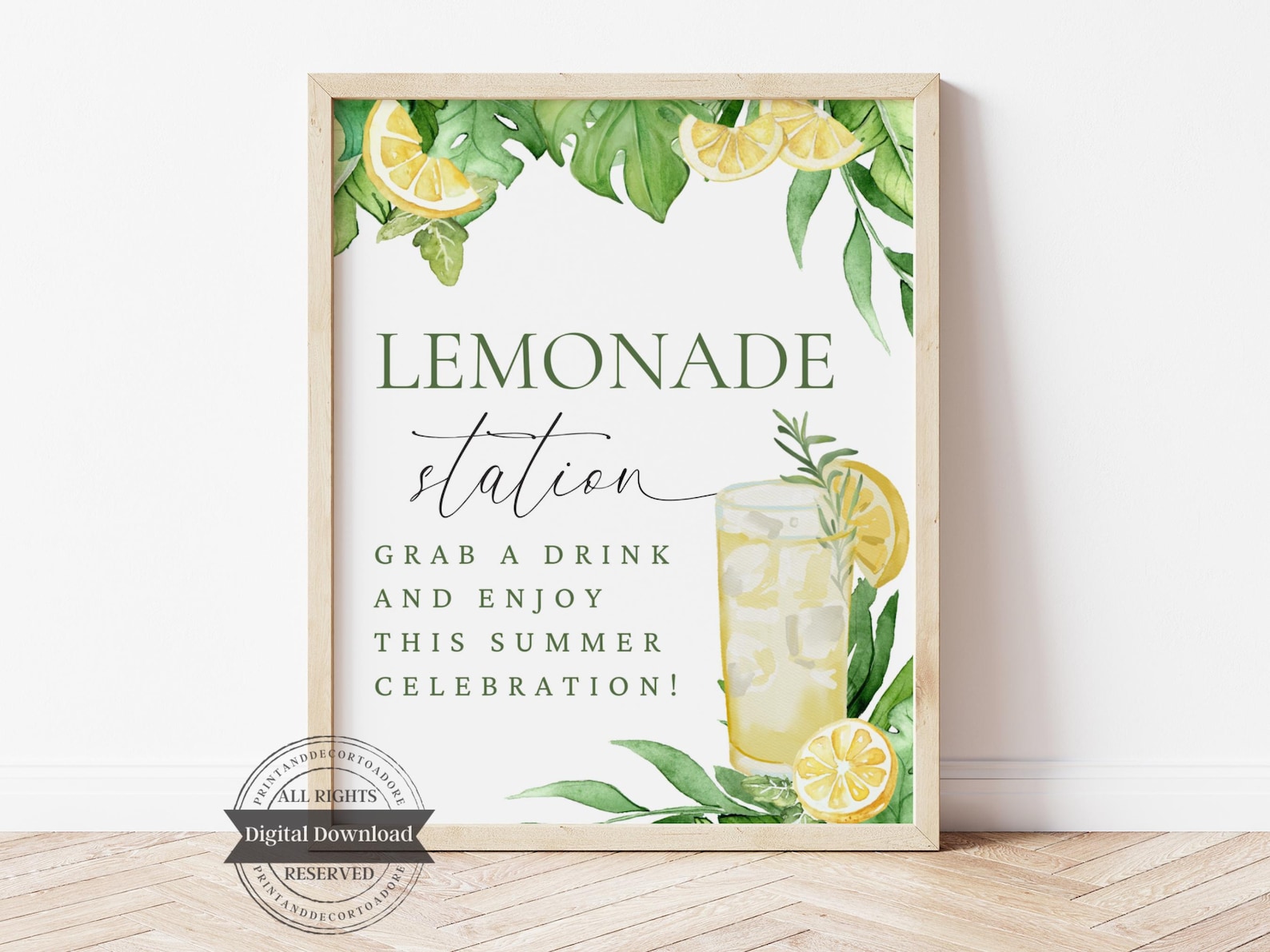 Lemonade Station Bar Sign, Mocktail Printable Poster, Non-alcoholic ...