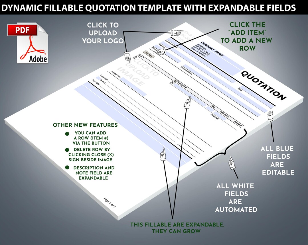 DYNAMIC QUOTATION TEMPLATE - Etsy