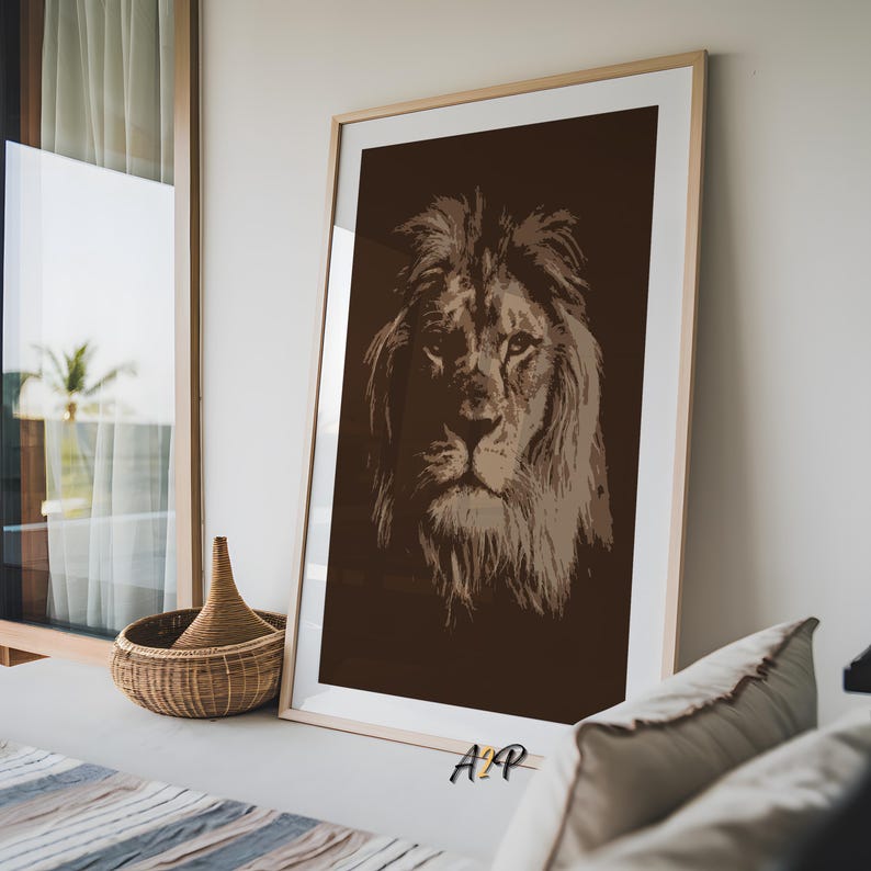 Majestic Lion Wall Art Printable – Digital Download, Safari Animal ...