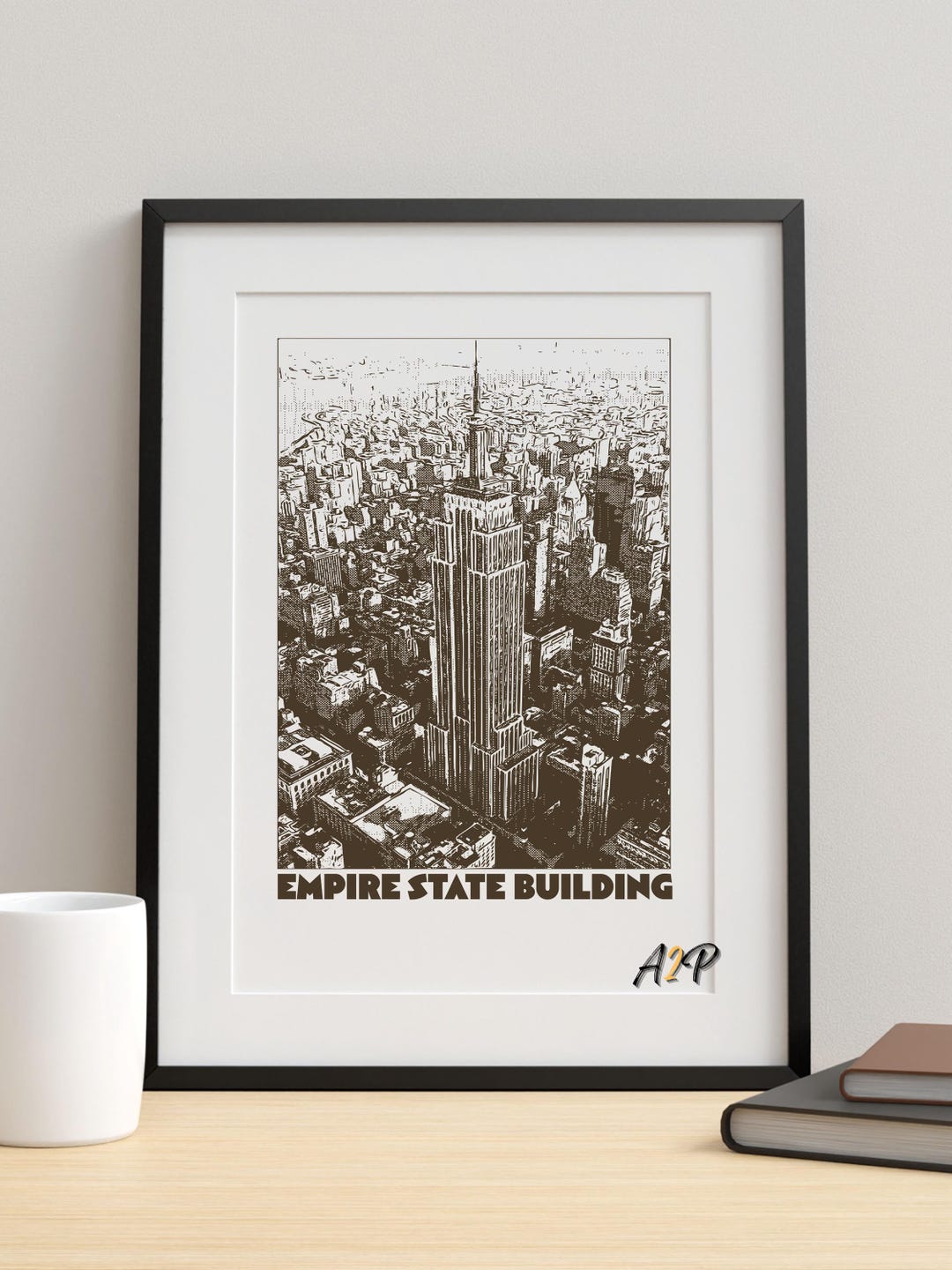 Empire State Building NYC Aerial Poster - Vintage Style New York ...