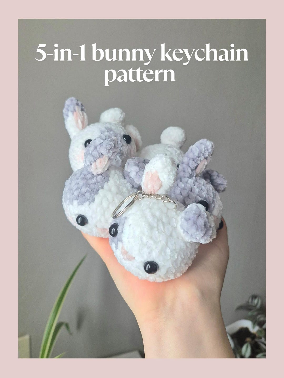 Crochet Bunny Keychain Pattern | 5-in-1 Animal PDF - Etsy