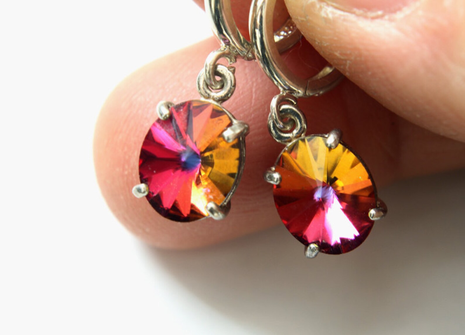 Swarovski Rivoli Earrings Oval Rivoli Crystals Dangle - Etsy