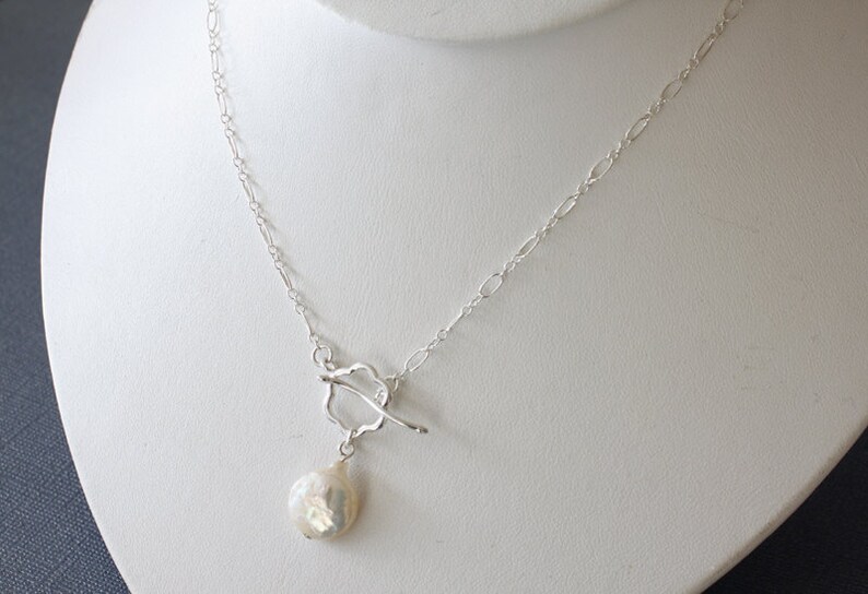 Front Closure Necklace Silver Plated Toggle Clasp Statement Etsy