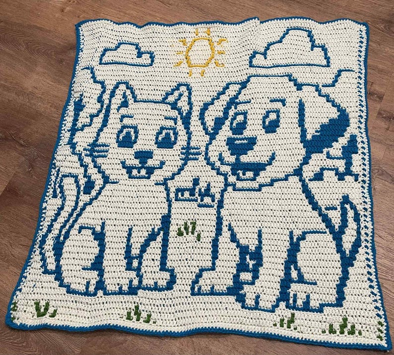 Whiskers & Paws - Mozaïek babydekentje ALLEEN PATROON - Etsy België