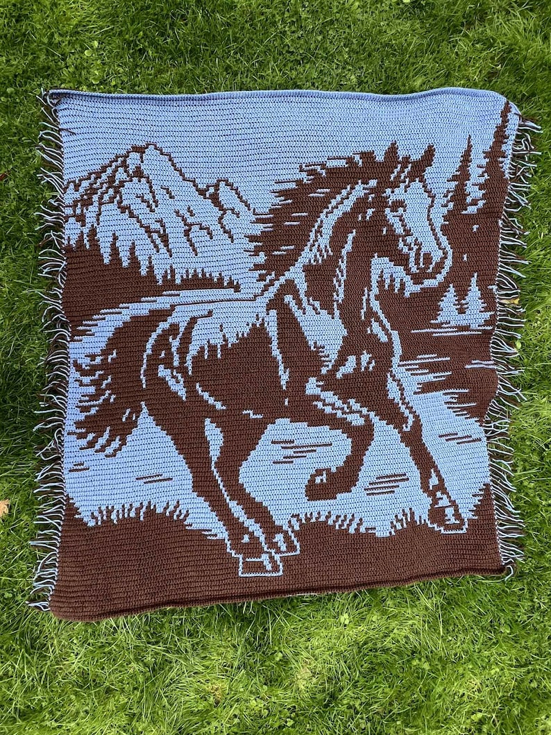 Running Free - Overlay Mosaic Blanket PATTERN ONLY (US Terms) - Etsy