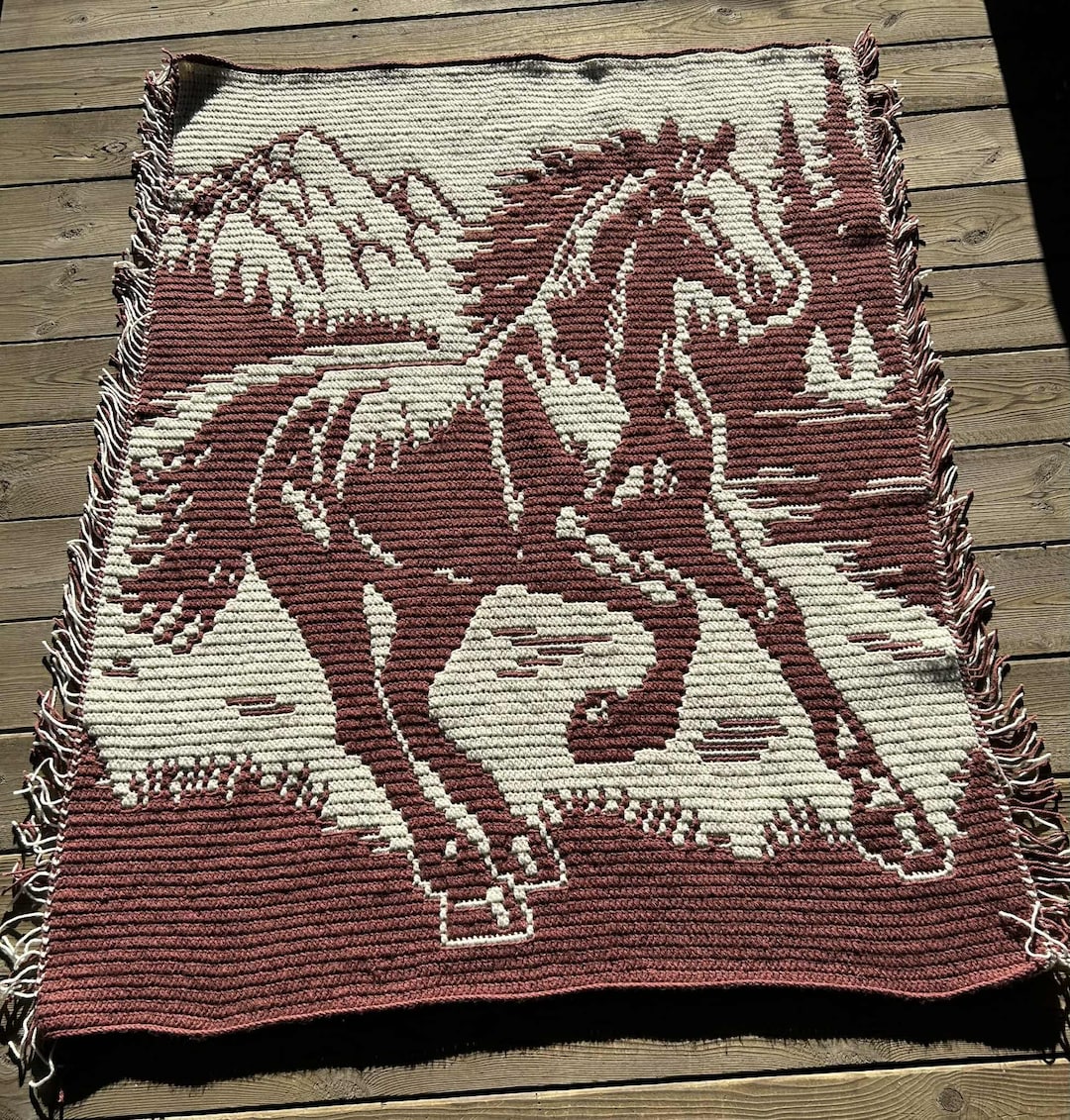 Running Free - Overlay Mosaic Blanket PATTERN ONLY (US Terms) - Etsy
