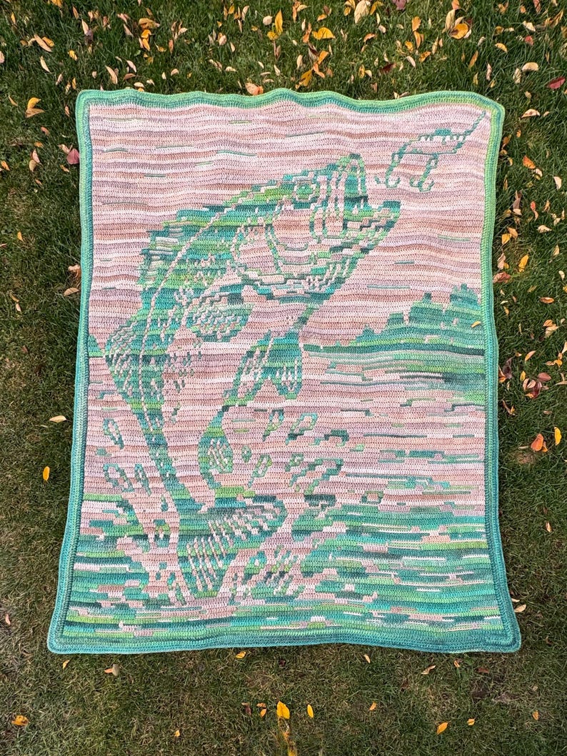 Largemouth Bass - Overlay Mosaic Blanket PATTERN ONLY - Etsy