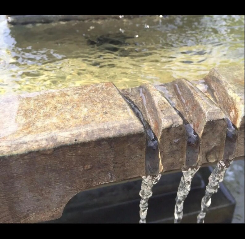 Square Tiered Garden Fountain: Hand-cast Stone Concrete Water Feature ...