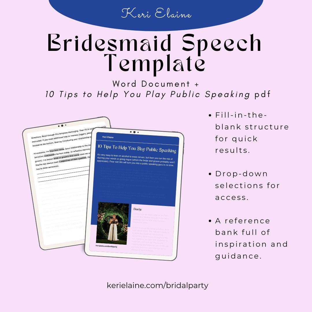 Bridesmaid Speech Template – Craft a Memorable and Heartfelt Wedding ...