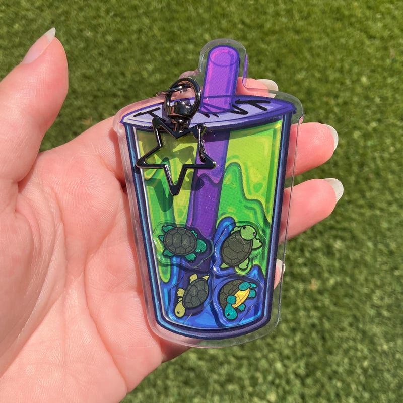 Food Turtle Keychain - Etsy