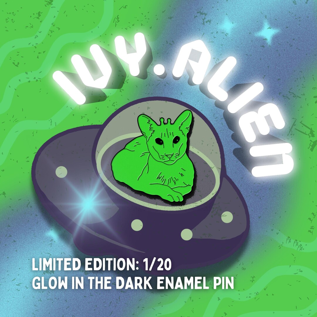 LIMITED EDITION (20) - Ivy Alien Glow-in-the-dark Enamel Pin - Etsy