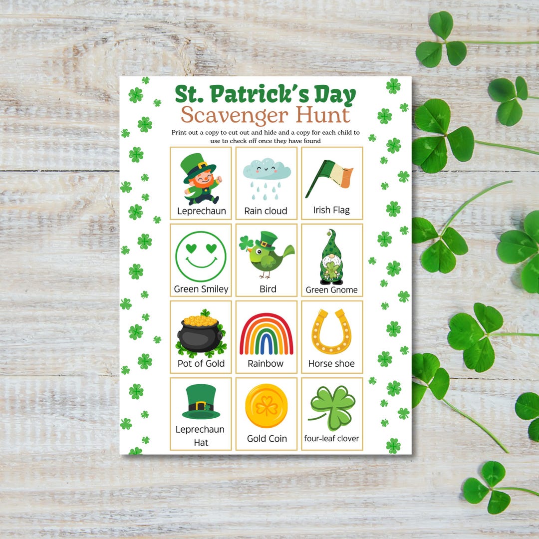 St. Patrick's Day Scavenger Hunt | Digital Download, Classroom Activity ...