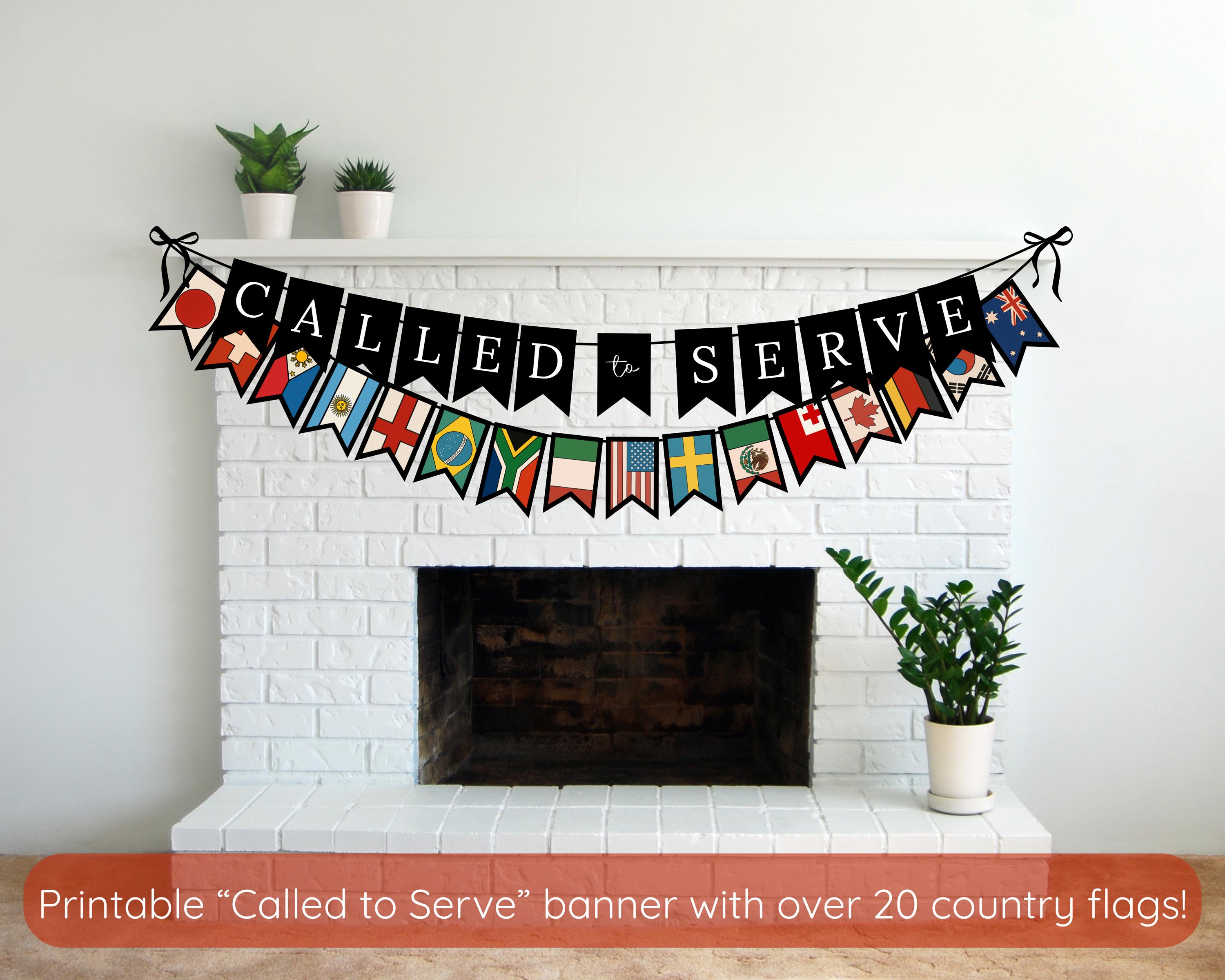 LDS Mission Call Opening Banner, Flag Garland, Called to Serve LDS ...