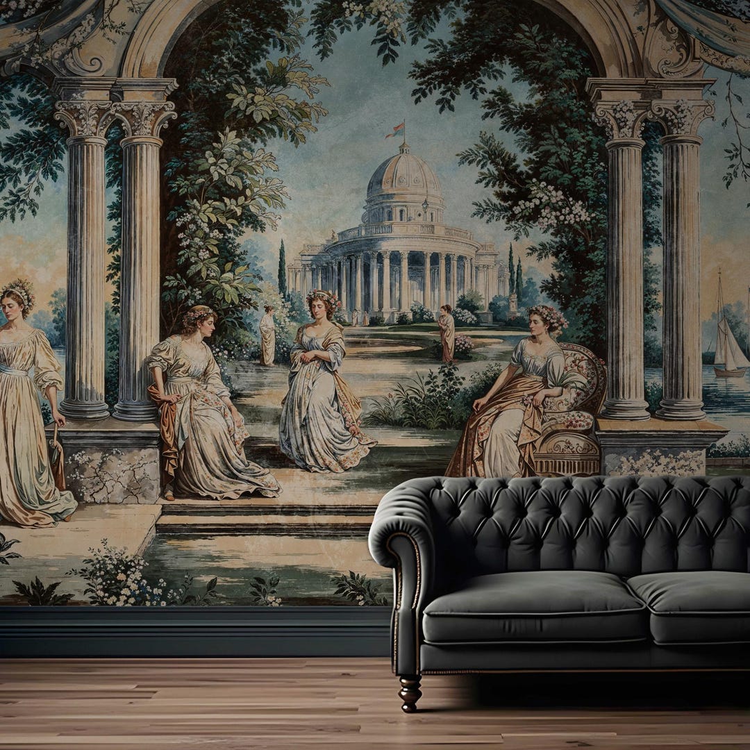 Wallpaper Peel and Stick Victorian Oil Paninting Mural – Vintage ...