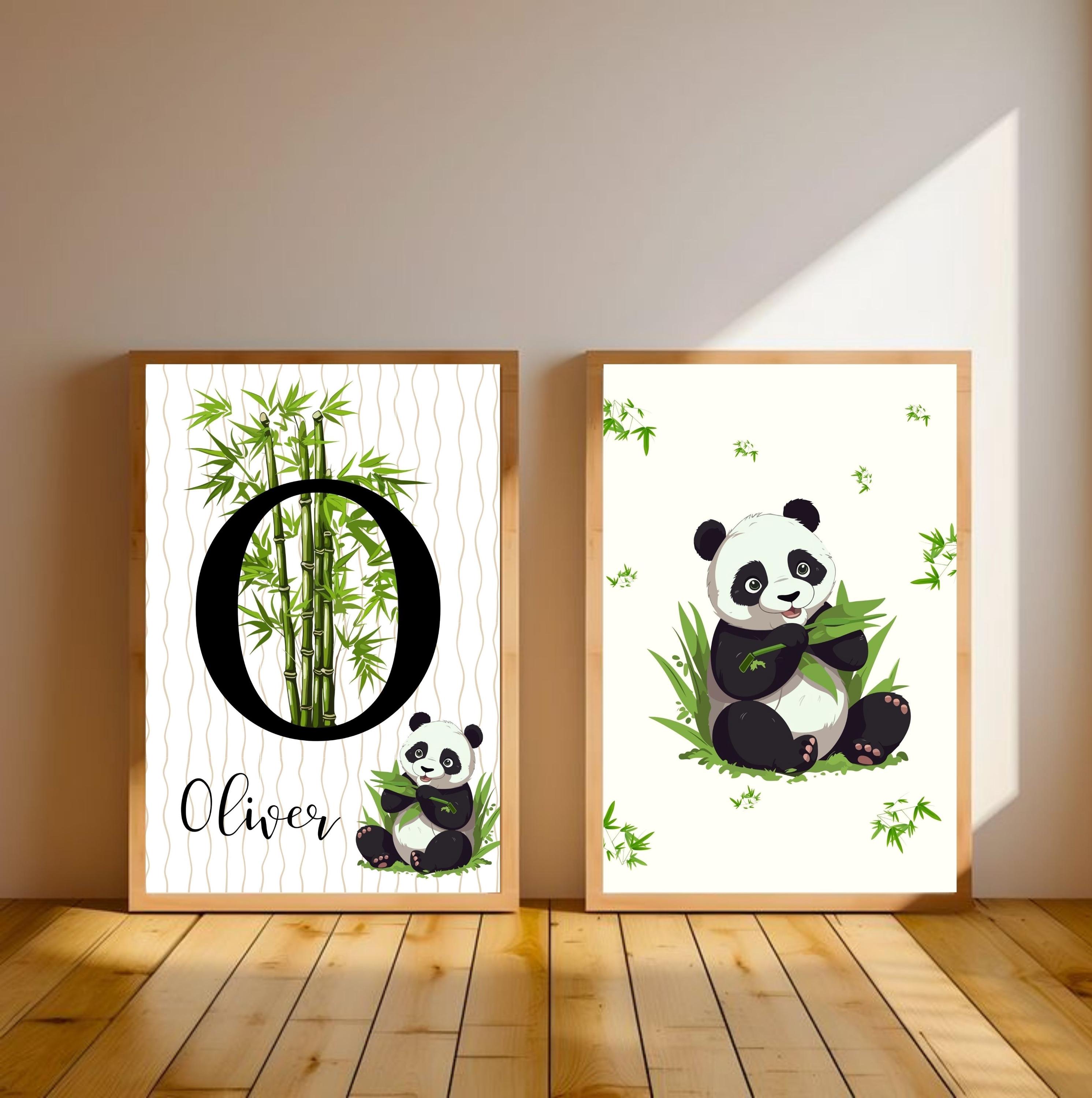 Personalized Panda Nursery Art | Jungle Animal Prints (digital Download ...