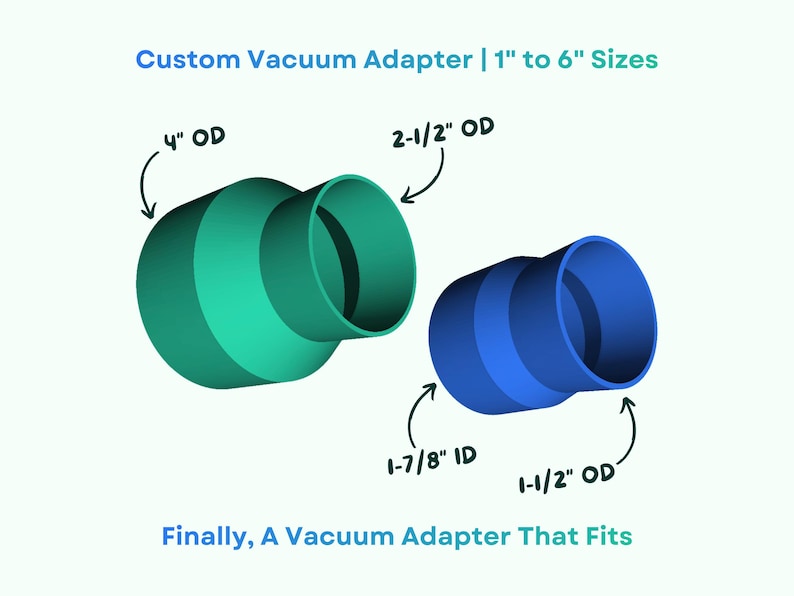Custom Vacuum Hose Adapter (imperial) | Any Size From 1" to 6" Inches ...