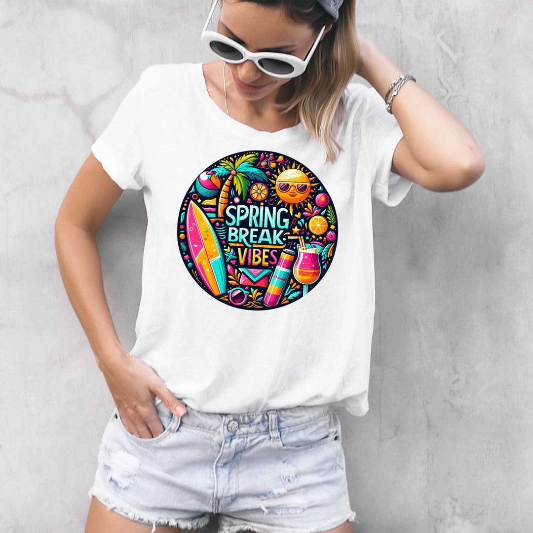 Fun Spring Break, Surf Sun & Fun Girl Clip Art- PNG Digital Download ...