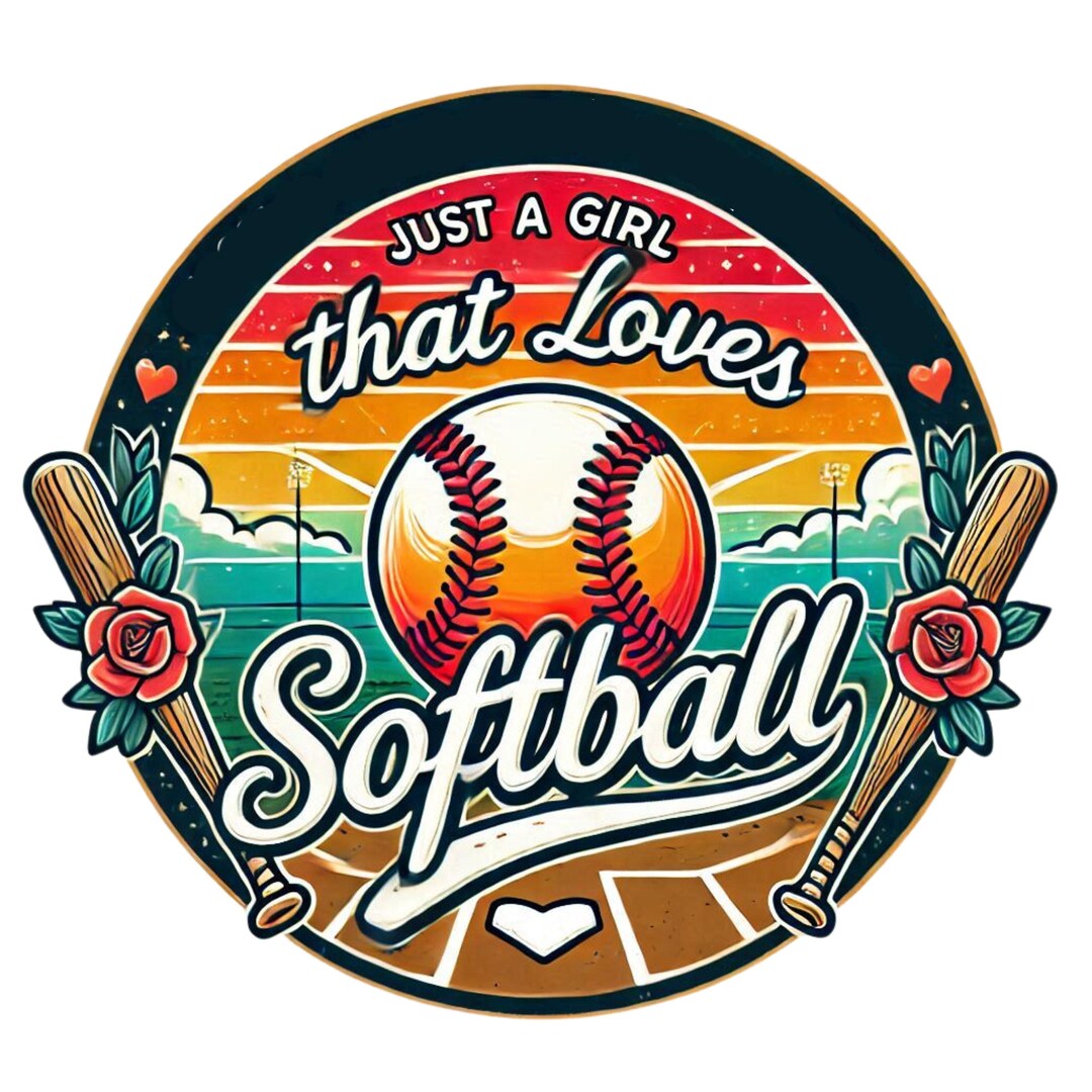 Softball Lover Clip Art PNG, Girly Sports Graphics Download Digital ...