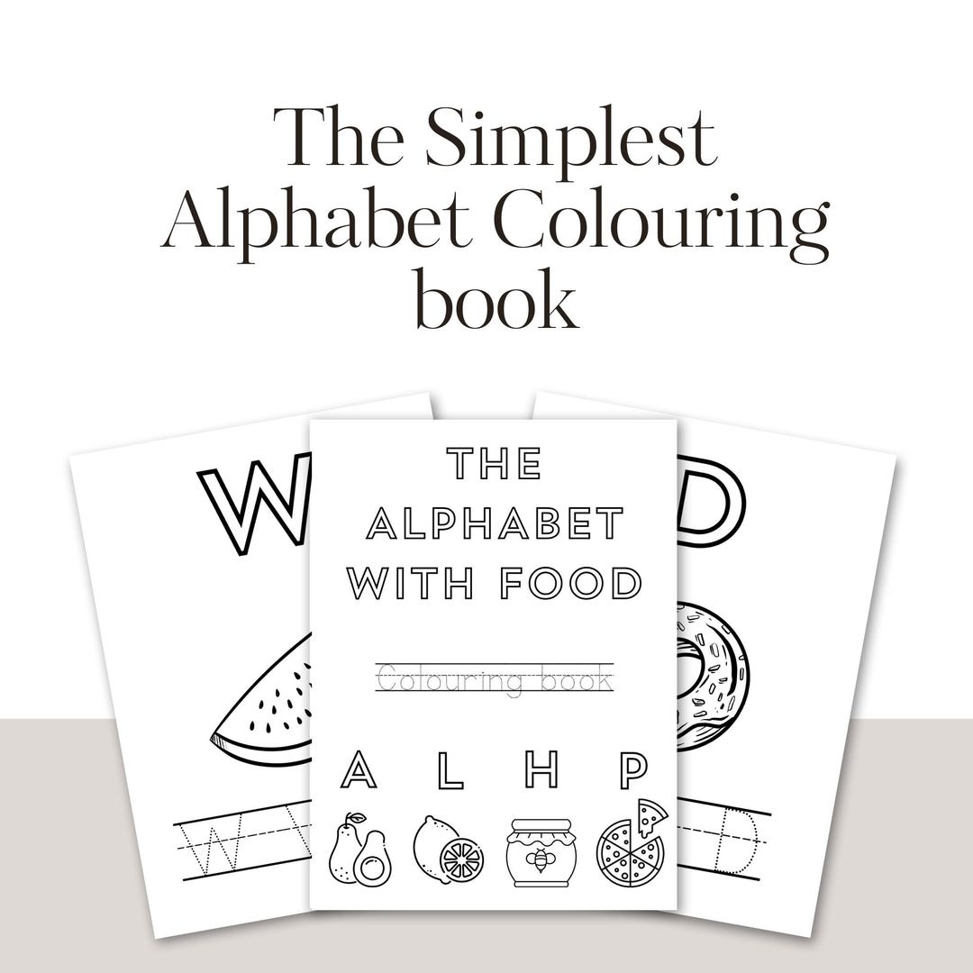 Preschool Food Alphabet Coloring Book: 26 Printable Pages (digital ...