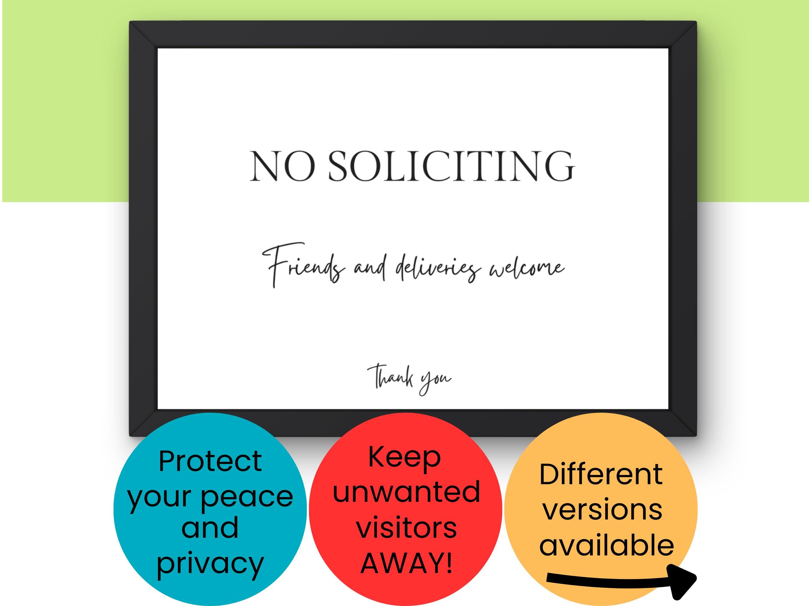 No Soliciting Sign Printable Digital Download Front Door Modern Privacy ...