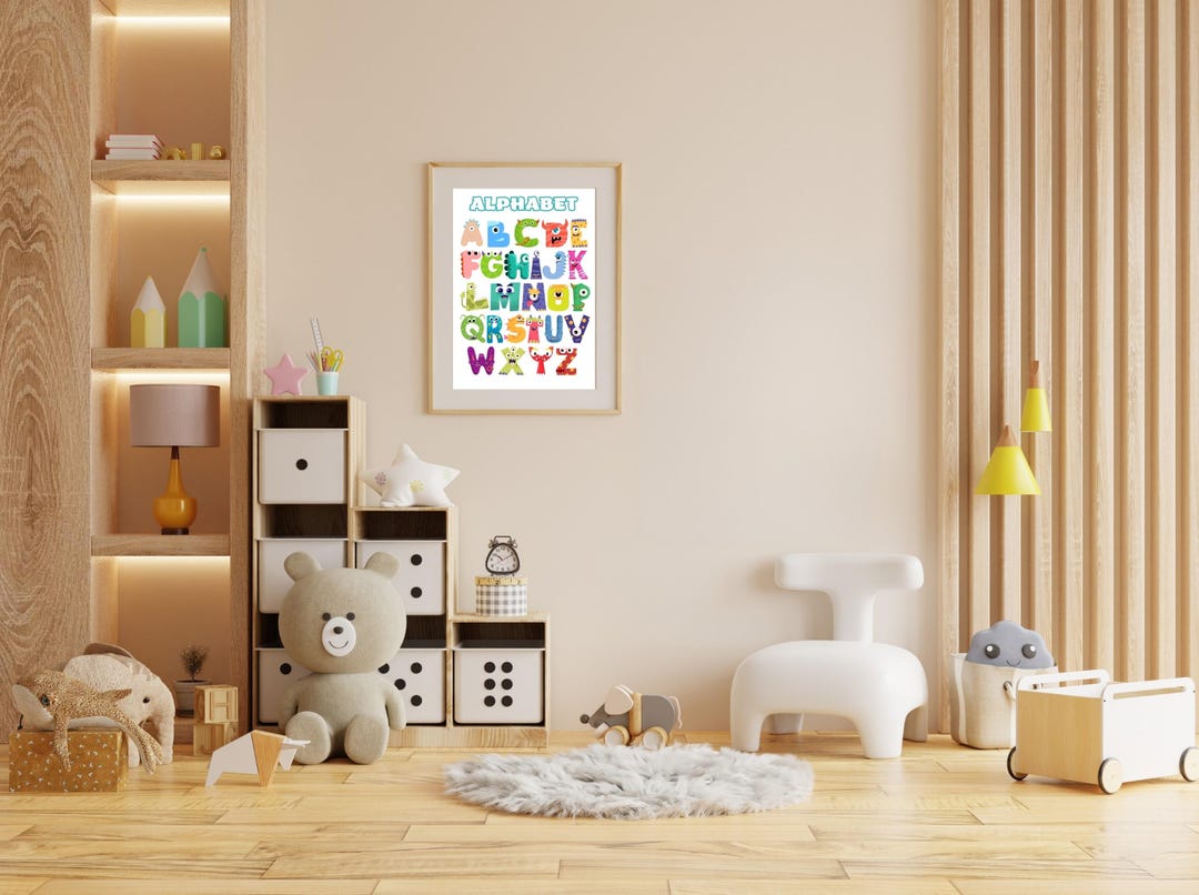 Monster Alphabet Poster - Playroom Nursery ABC Print - Fun Alphabet ...