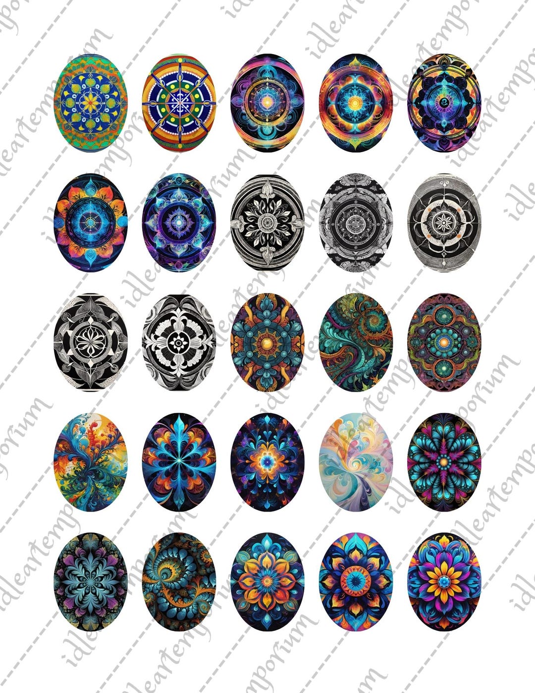 Colorful Patterns Printable for Cabochons Jewelry Crafts Magnets ...
