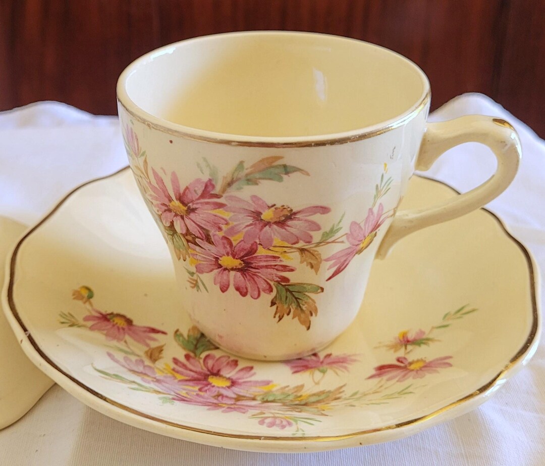 J&G MEAKIN 'sunshine' DUO With Gold Gild and Extra Saucer (#188) - Etsy