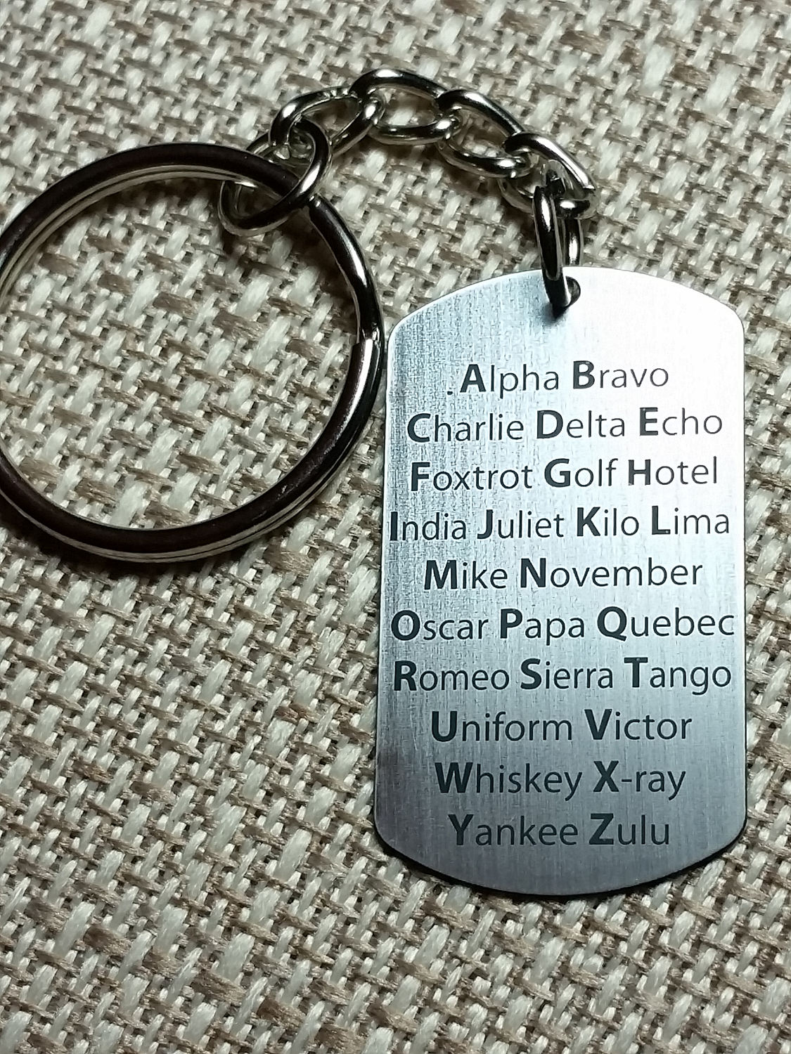 Keychain NATO Phonetic Alphabet Etched Stainless Steel USA 2 Sizes - Etsy