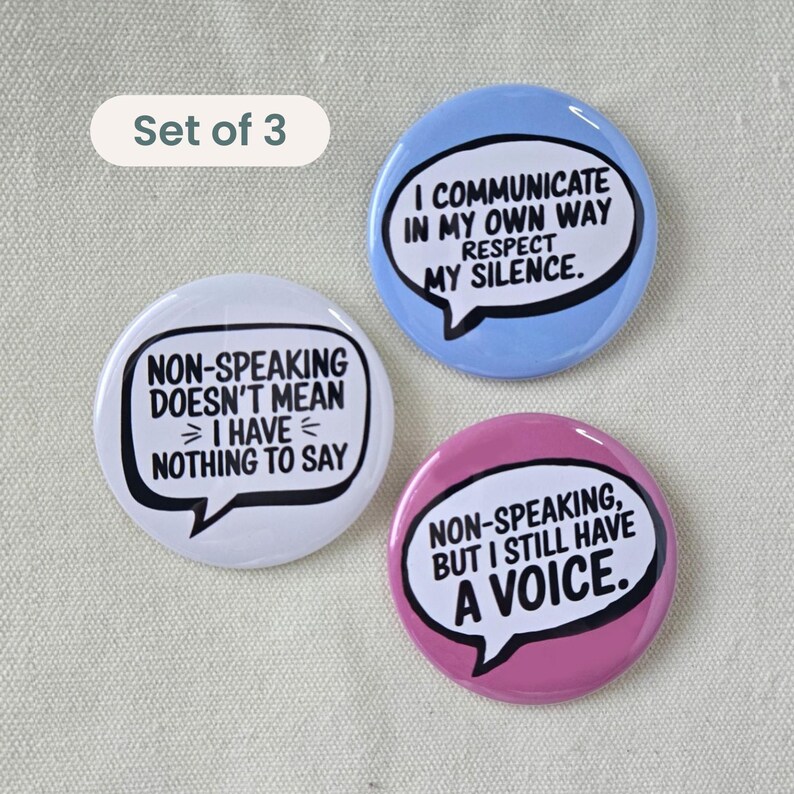 Nonspeaking Autism Acceptance Magnet Pin Button Badge Gift Set Autism ...