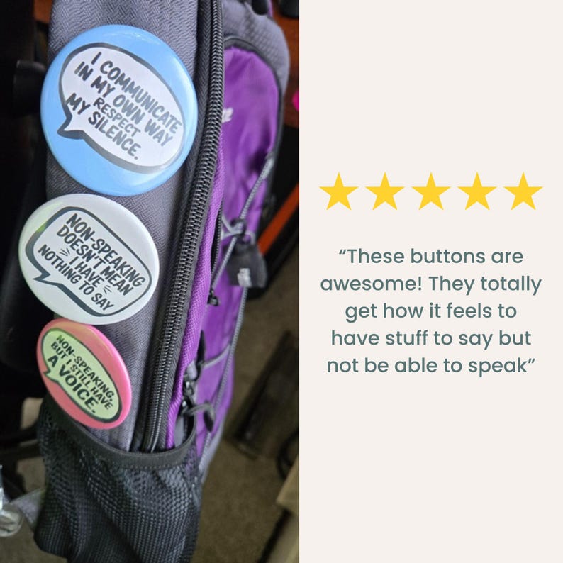 Nonspeaking Autism Acceptance Magnet Pin Button Badge Gift Set Autism ...