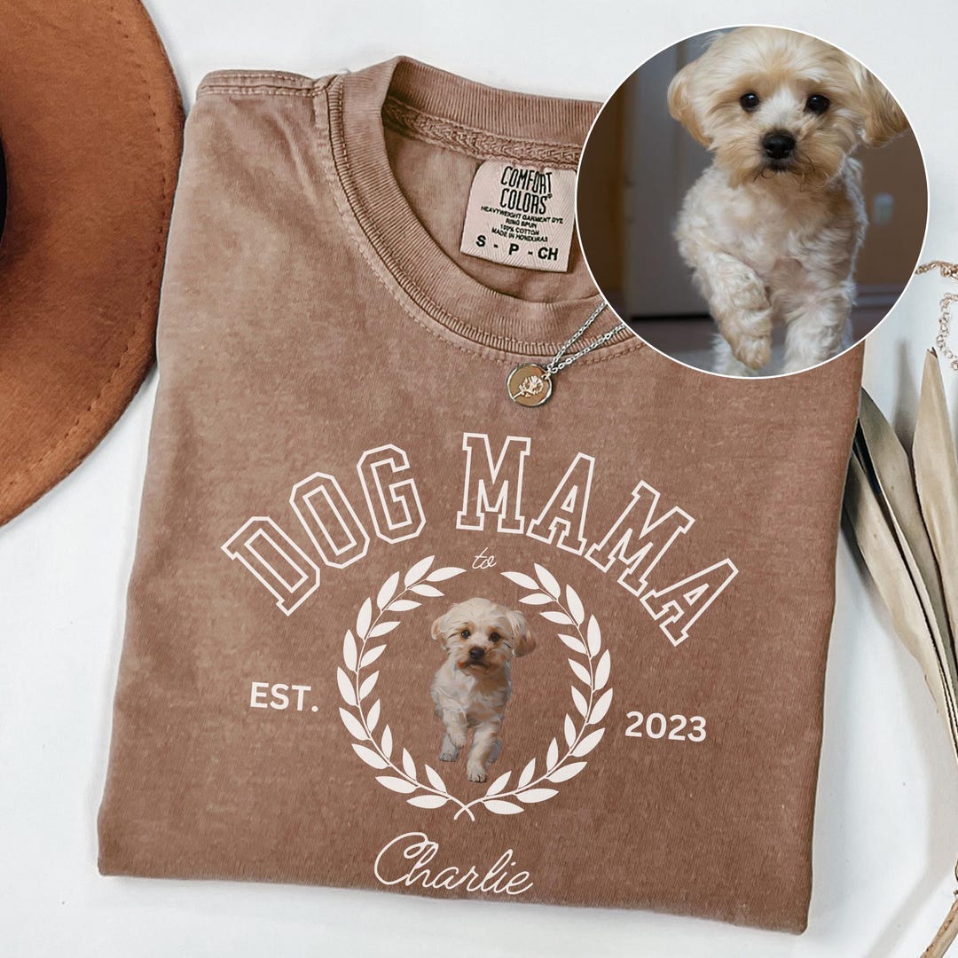 Custom Dog Shirt Personalized Dog Mama Shirt Pet Photo Portrait Dog Mom ...