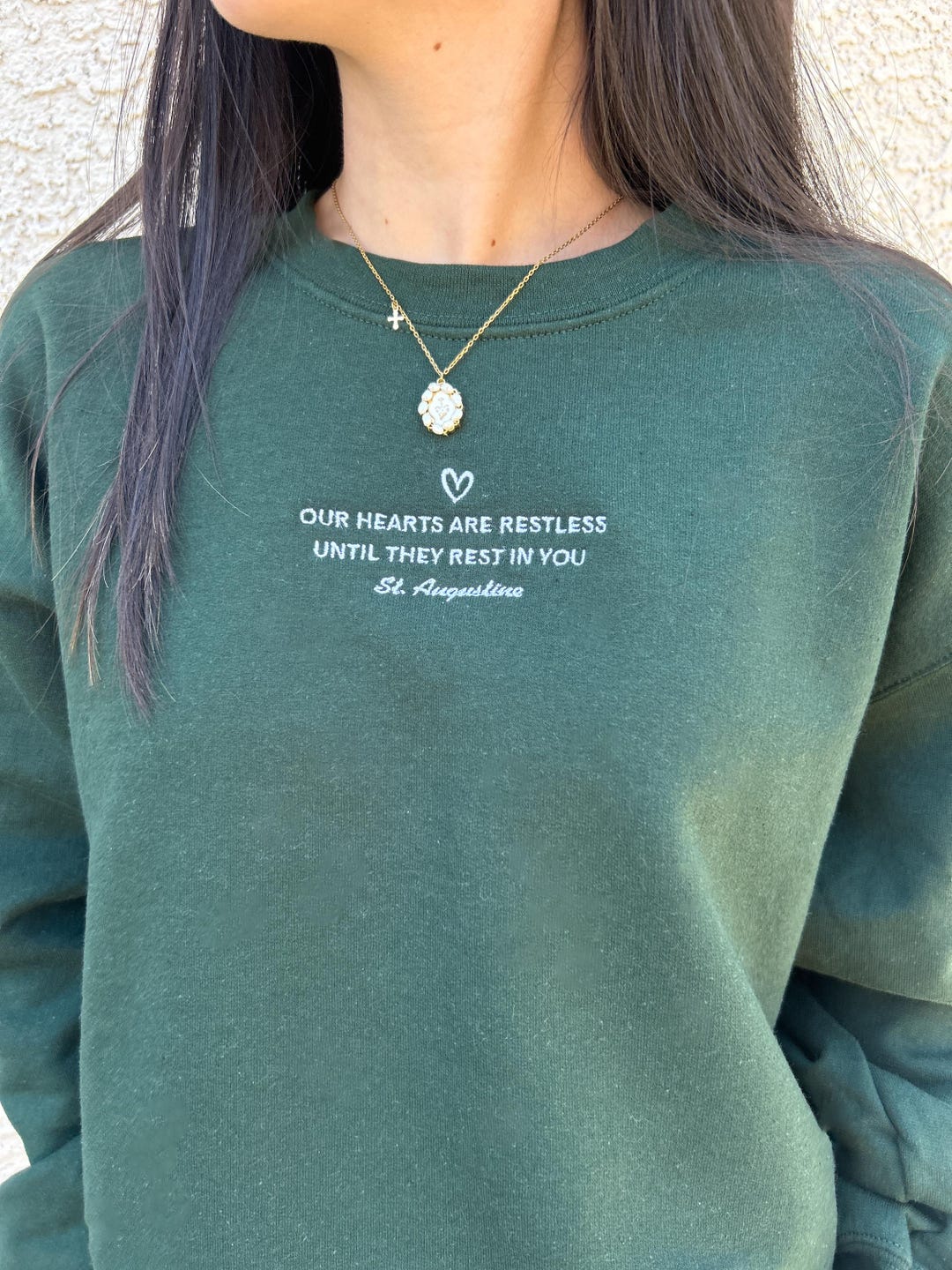 St. Augustine Embroidered Sweatshirt, Catholic Saint Sweatshirt, Our ...