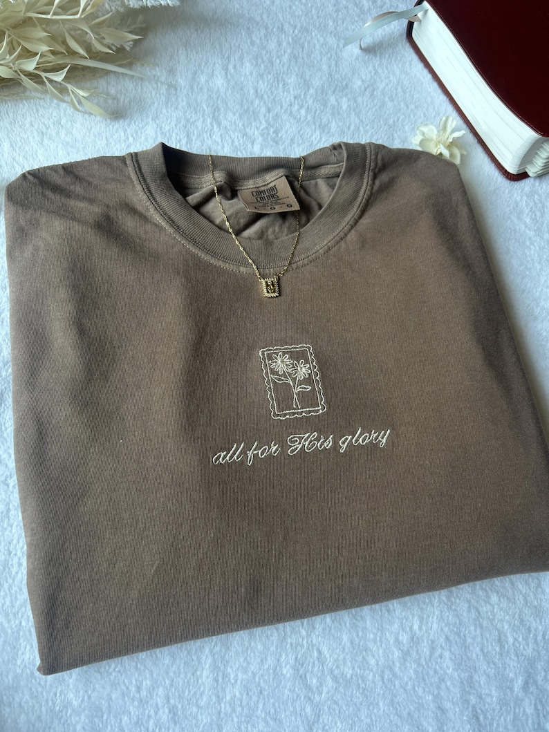 All for His Glory Embroidered Christian Shirt, Catholic Shirt, Catholic ...