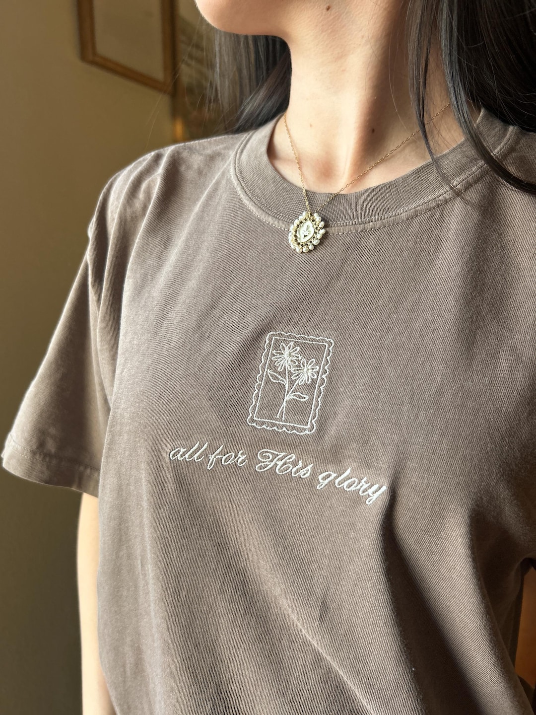All for His Glory Embroidered Christian Shirt, Catholic Shirt, Catholic ...