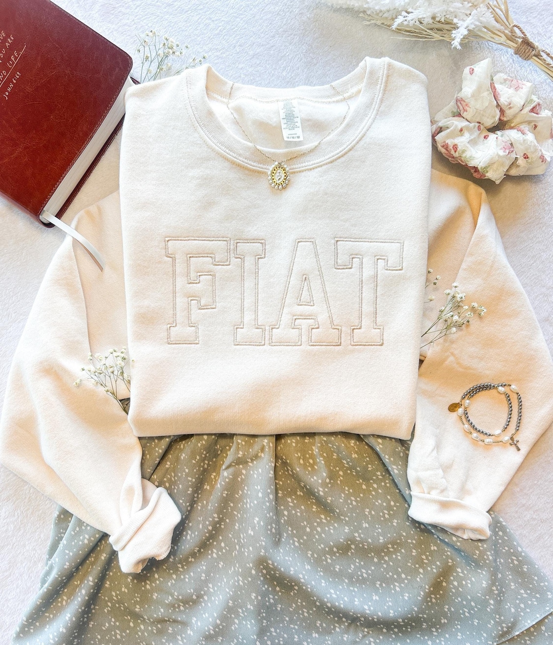 Marian Embroidered Sweatshirt, Virgin Mary Shirt, Fiat Catholic, Saint ...