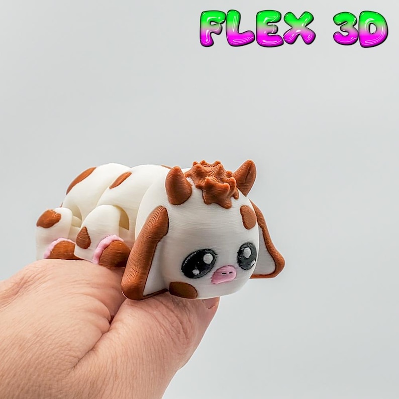 Flex 3D Cow Baby Chunkies With Cream Can, .STL Files for 3D Printing ...
