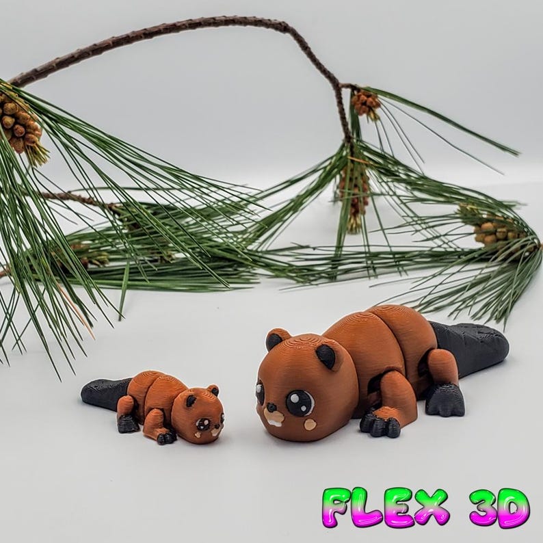 Flex 3D Beaver Chunky, .STL Files for 3D Printing, Flexi, Print-in ...