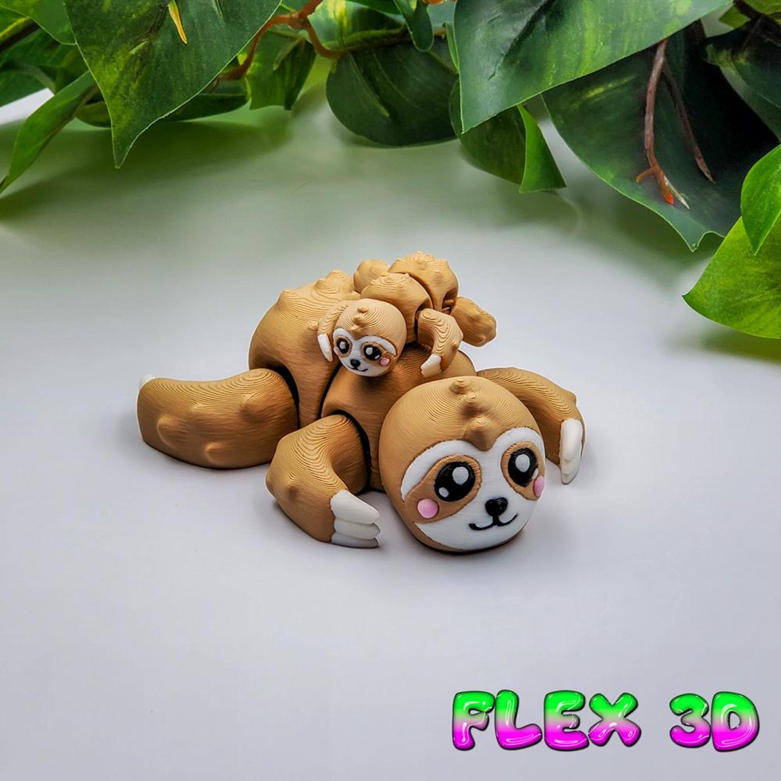 Flex 3D Sloth Chunky, .STL Files for 3D Printing, Flexi, Print-in-place ...