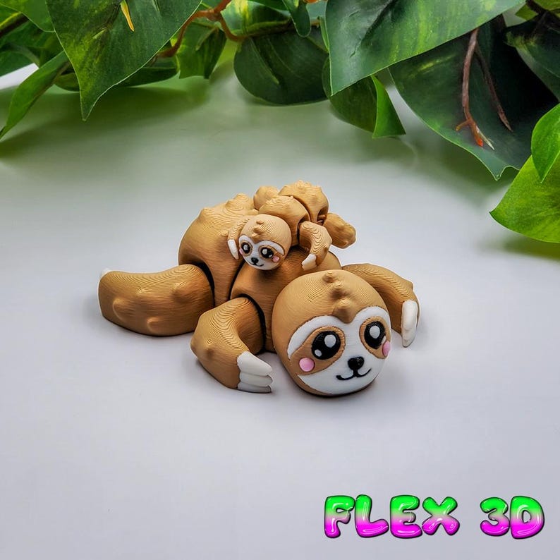 Flex 3D Sloth Chunky, .STL Files for 3D Printing, Flexi, Print-in-place ...