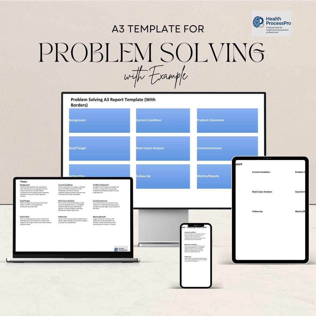 Lean Six Sigma A3 Problem Solving Template | Process Improvement A3 ...