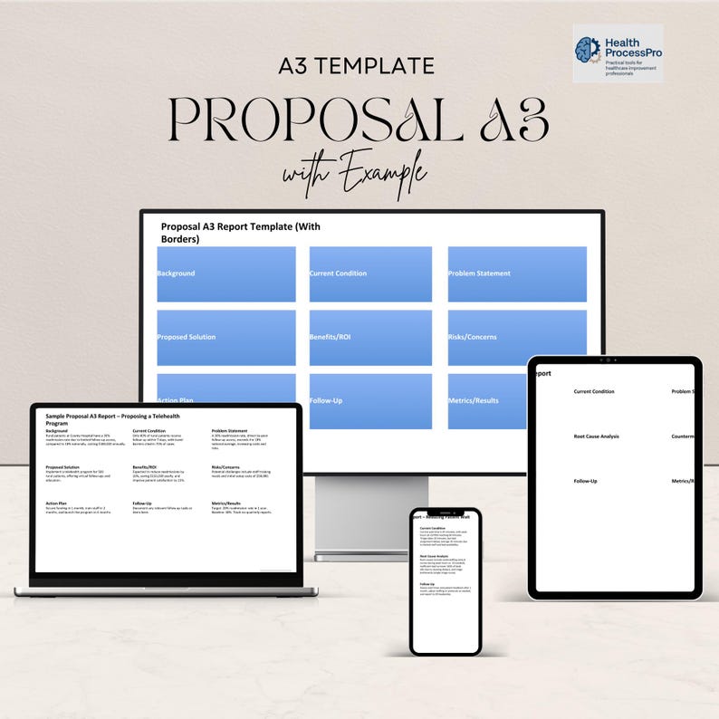 Lean Six Sigma Proposal A3 Template: Healthcare Process Improvement ...