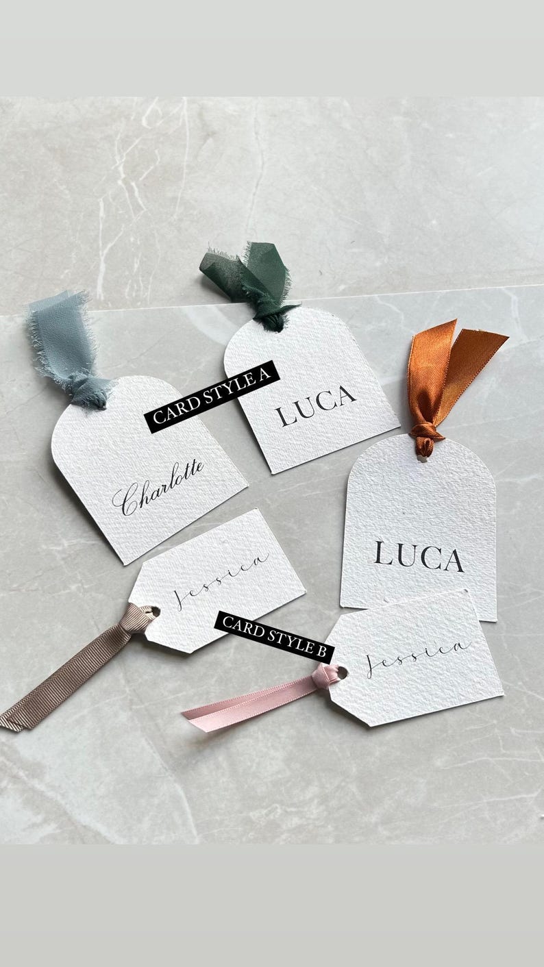 Minimalistic Event Placecard, Arch Place Cards , Ribbon Name Cards ...